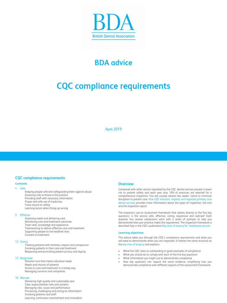 CQC Compliance Requirements | PDF | Informed Consent | Regulatory ...