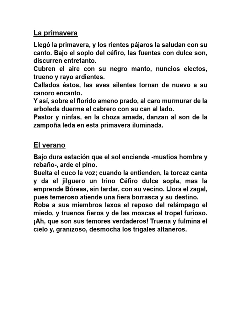 Estaciones del Año: Poemas y Sensaciones | PDF