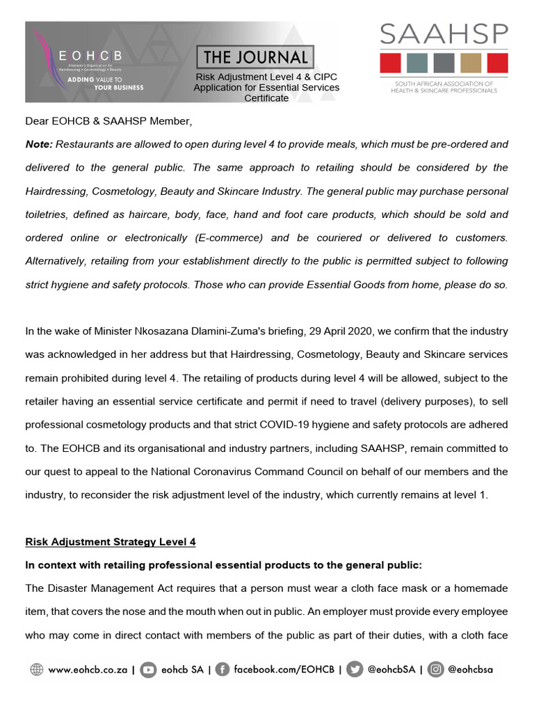 Level 4 Risk Adjustment and CIPC Registration | PDF | Courier ...