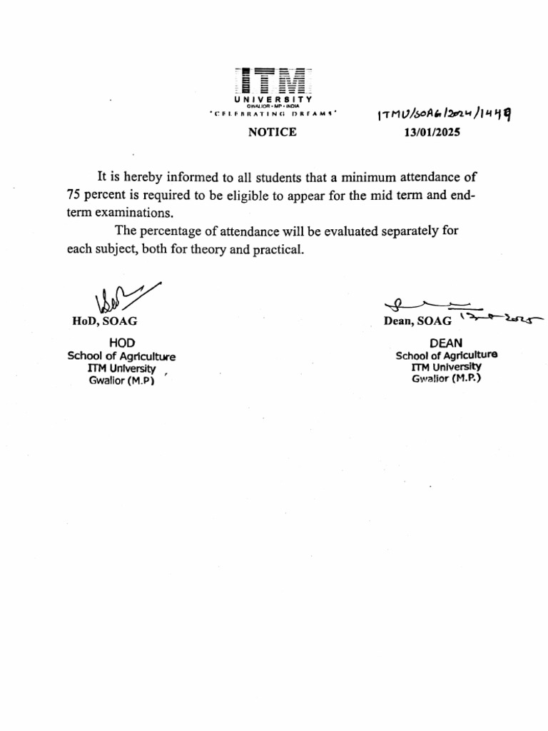 Attendance Notice | PDF