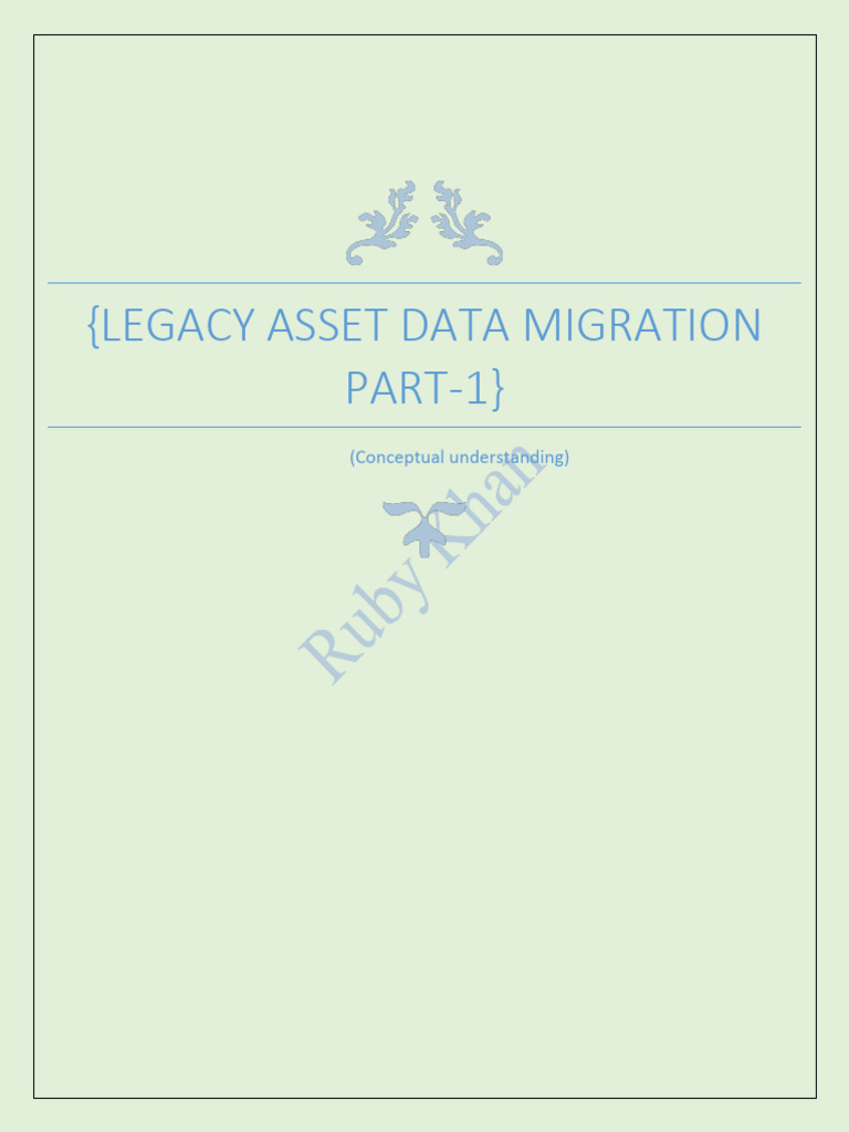 Conceptual Understanding of Legacy Data Migration | PDF | Depreciation | Book Value