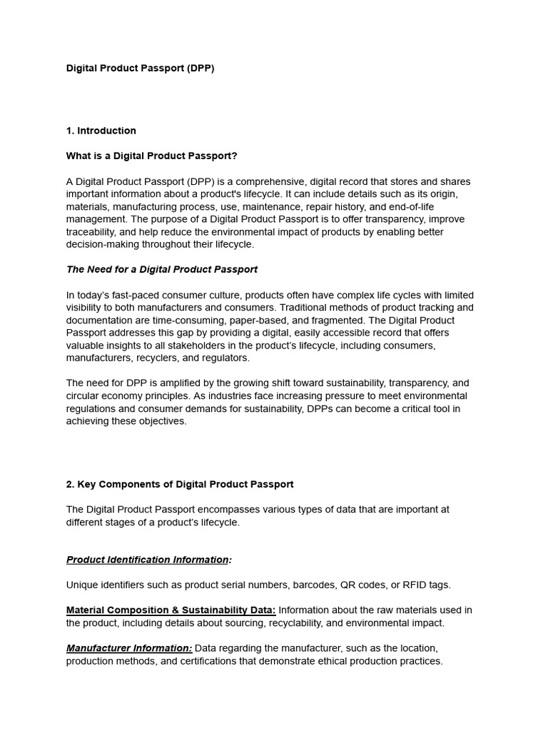 Digital Product Passport (DPP) : Revolutionizing Sustainability ...