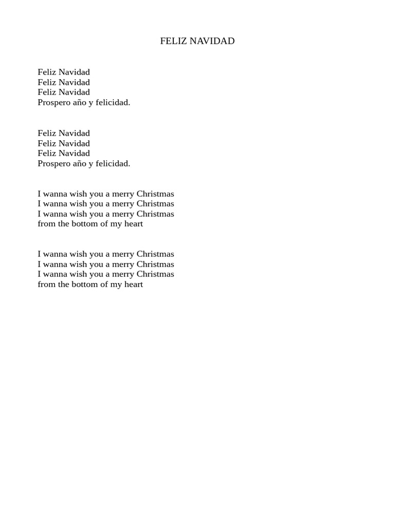 Canción de Navidad: Letra y Deseos | PDF