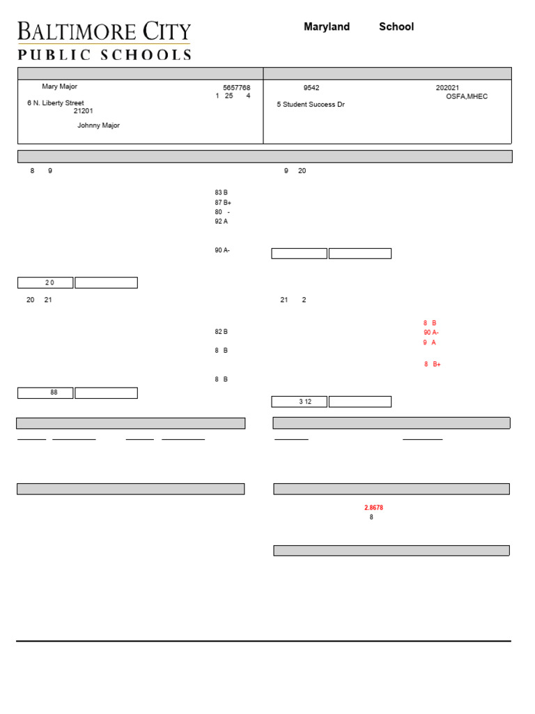 Ga Hs Sample Transcript 10-21-21 | PDF | Student Assessment And Evaluation