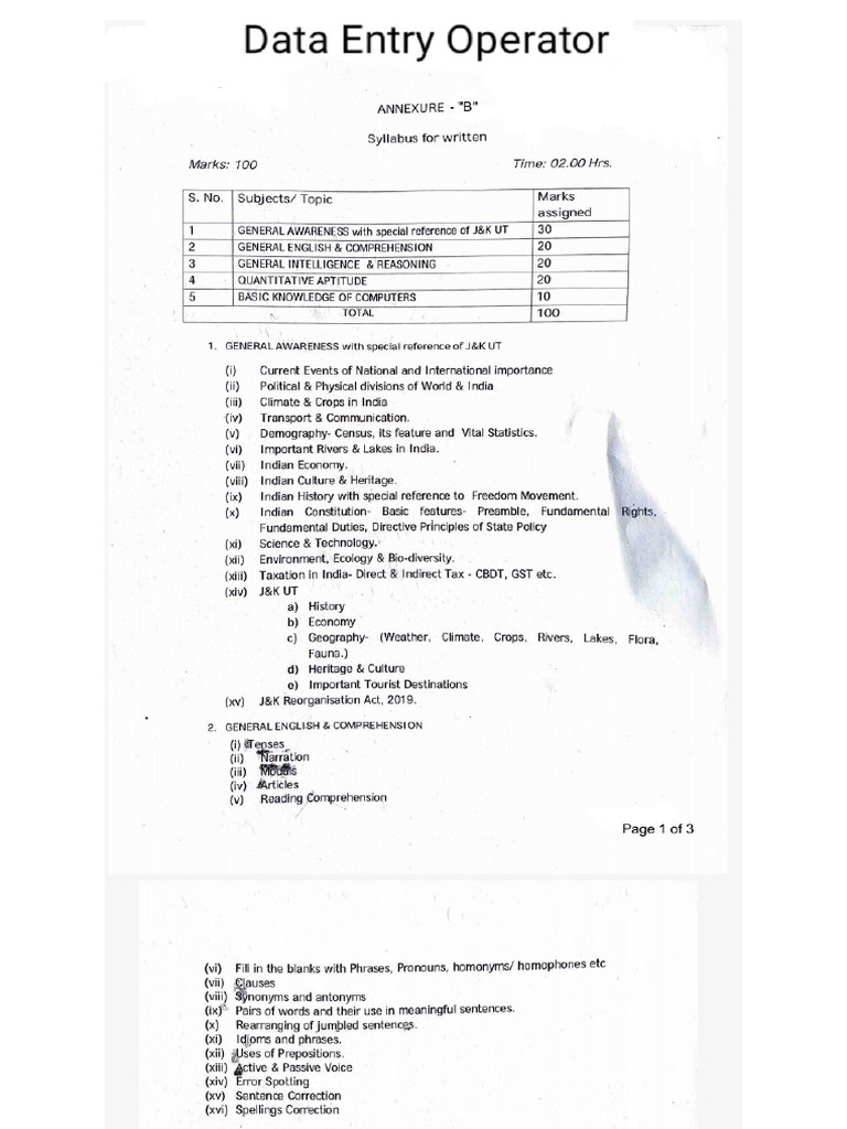 Data Entry Operator.. | PDF