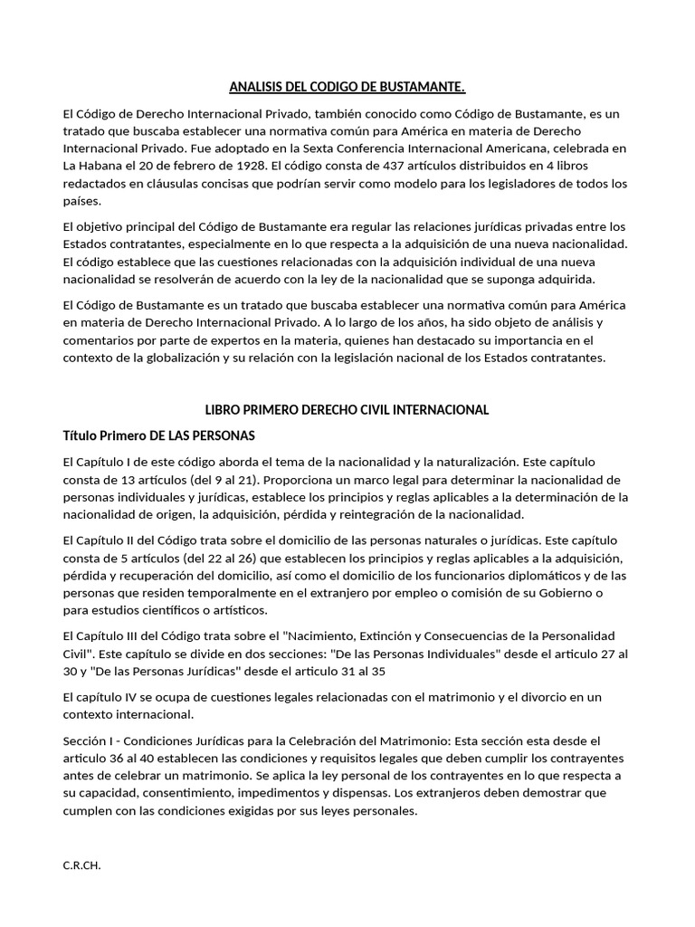 Resumen del Código de Bustamante | PDF | Divorcio | Matrimonio