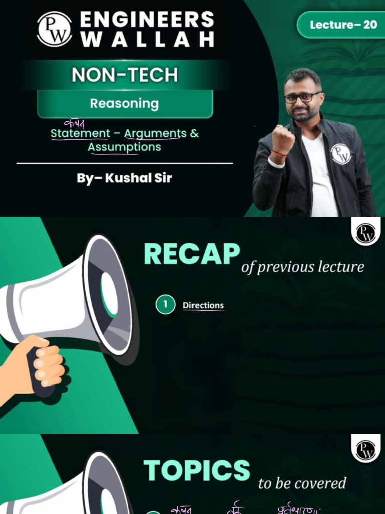 Reasoning 20 - Class Notes | PDF