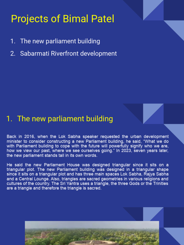 Bimal Patel's Key Urban Projects | PDF