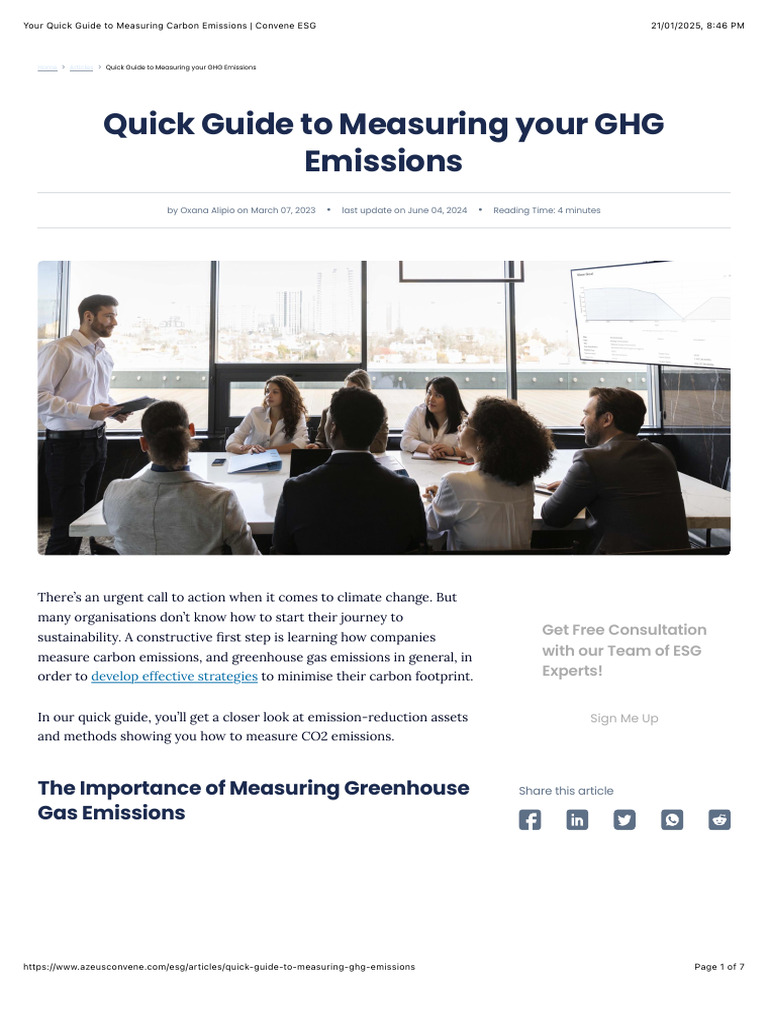 Your Quick Guide to Measuring Carbon Emissions | Convene ESG | PDF | Carbon Footprint ...