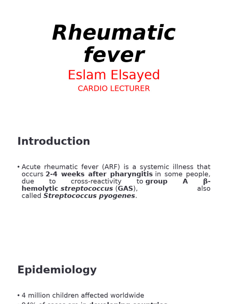 Acute Rheumatic Fever Overview and Management | PDF | Immunology | Medicine