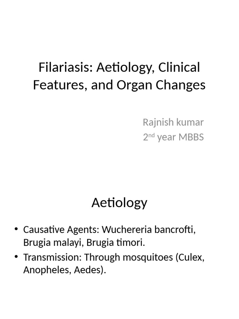 Filariasis: Causes, Symptoms, and Effects | PDF