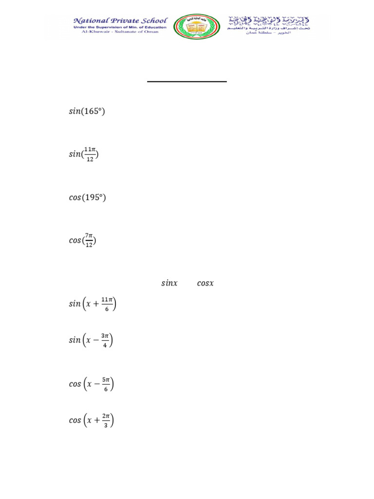Addition and Subtraction of Angles Worksheet | PDF