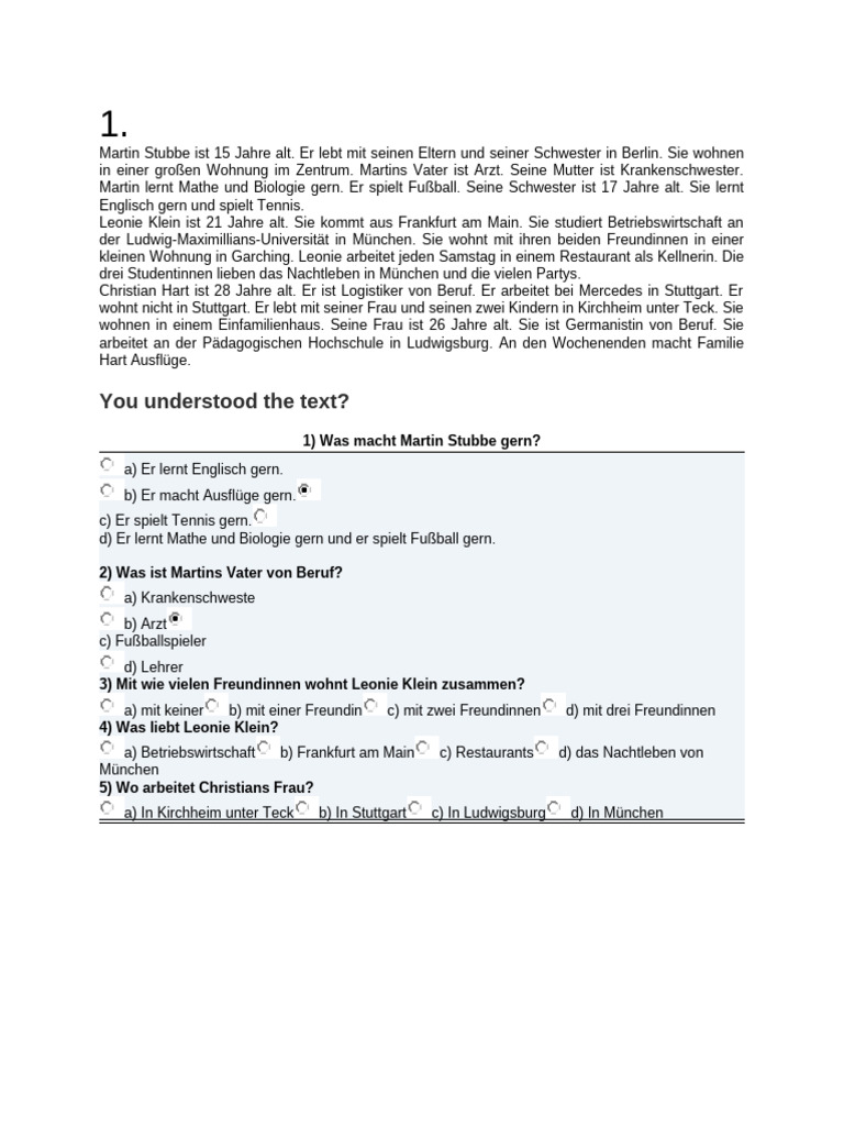 German Stories Withe Xercises | PDF