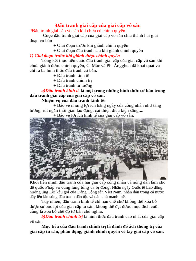 Đấu tranh giai cấp của giai cấp vô sản đã tối giản | PDF