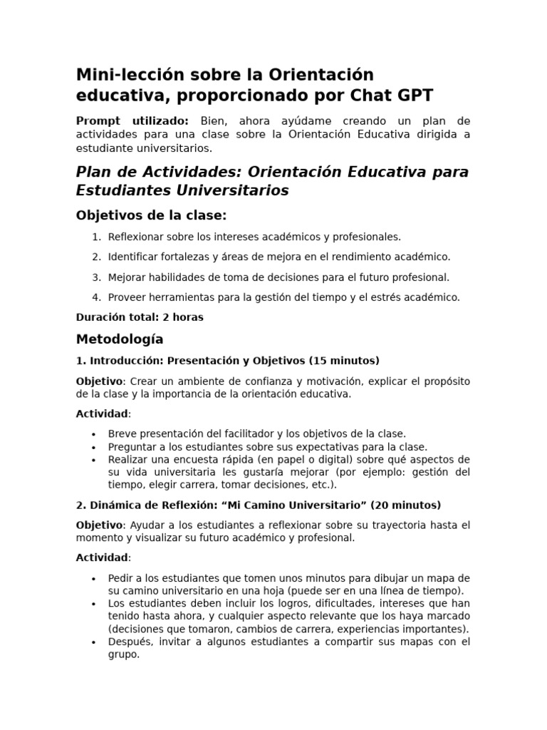 ChatGPT Mini Lección | PDF | Gestión del tiempo | Habilidades profesionales