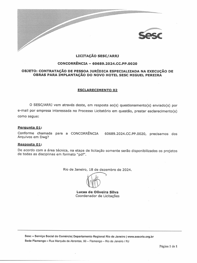 Esclarecimento 2 | PDF