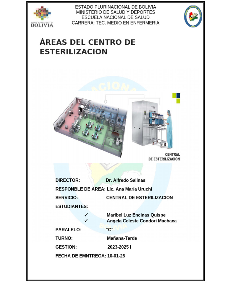 Áreas y Funciones en Central de Esterilización | PDF | Esterilización ...