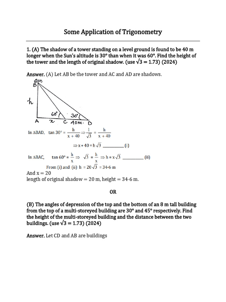 trigonometry pyq | PDF