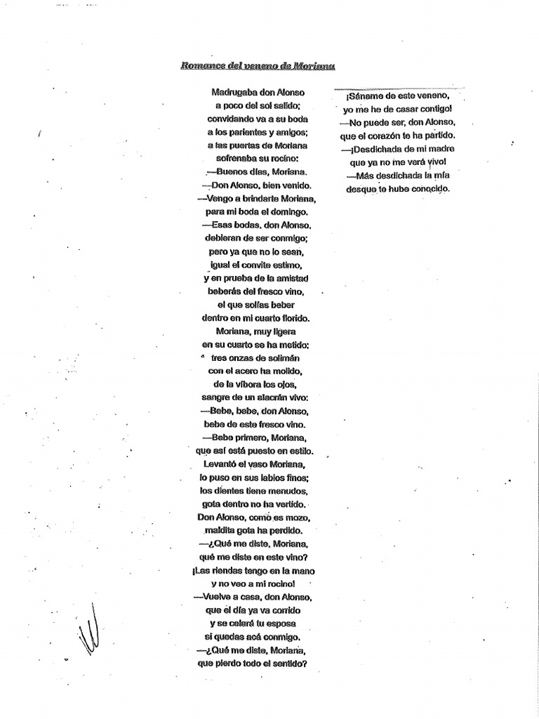 Romance Del Veneno de Moriana $2 | PDF