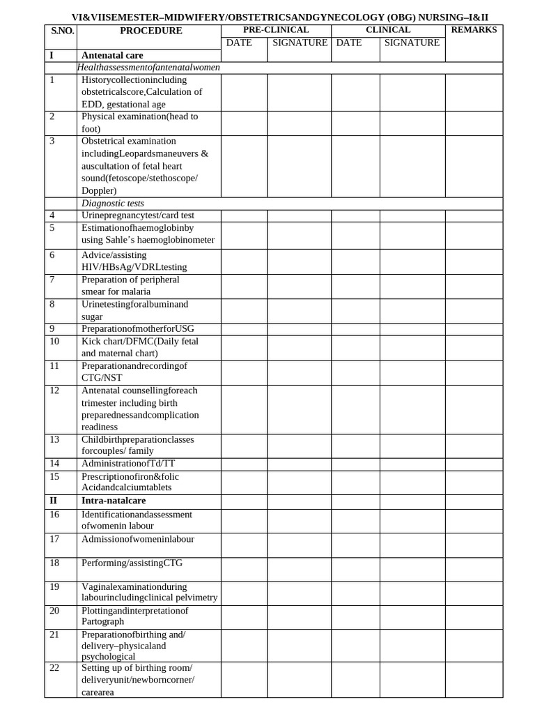 Log Book 7sem | PDF | Childbirth | Prenatal Development