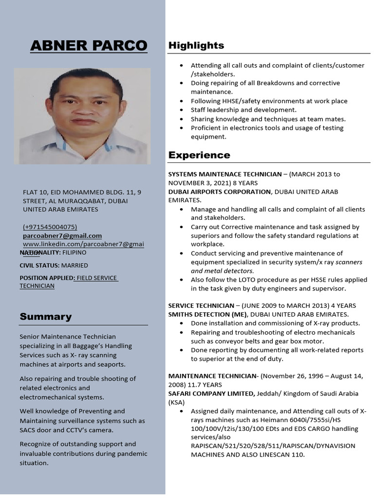 Abner Parco Cv 2022 | PDF