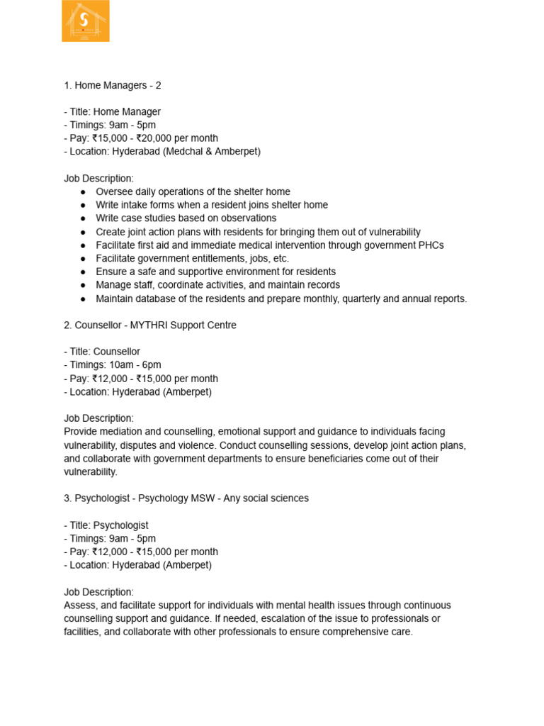 Job descriptions.docx | PDF