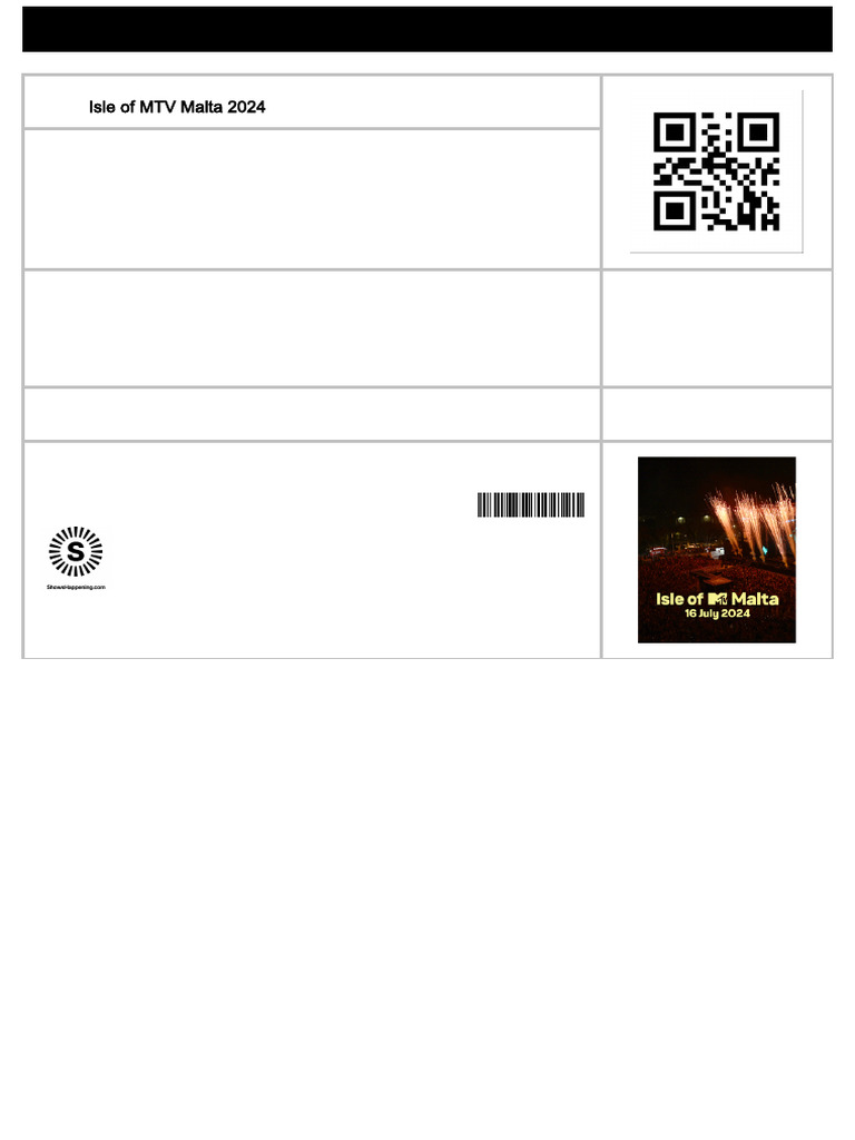 Isle of MTV Malta 2024 Ticket Details | PDF | Identity Document | Http ...