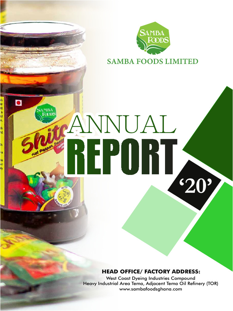 Samba Foods Limited 2020 AGM Report | PDF | Going Concern | Audit