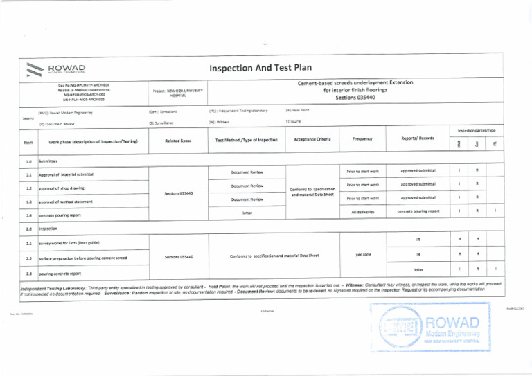 ITP-Screed-NGH | PDF