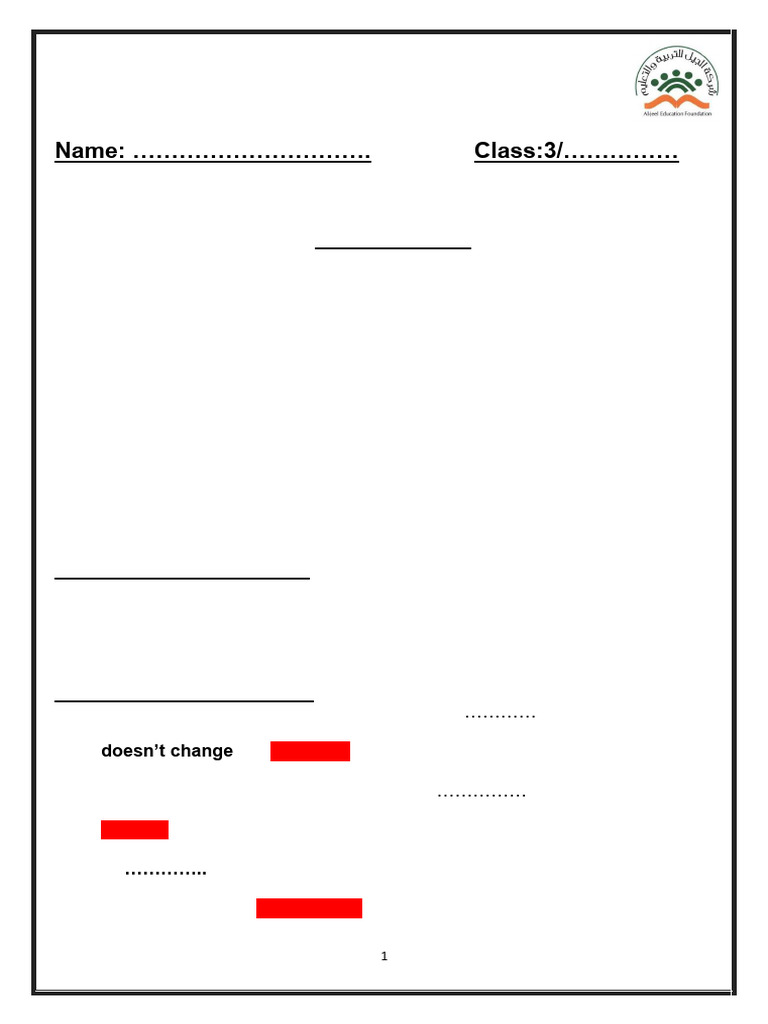 Name: . Class:3/ : Work Sheet U5 + U6 Comprehension | PDF | Telephone ...