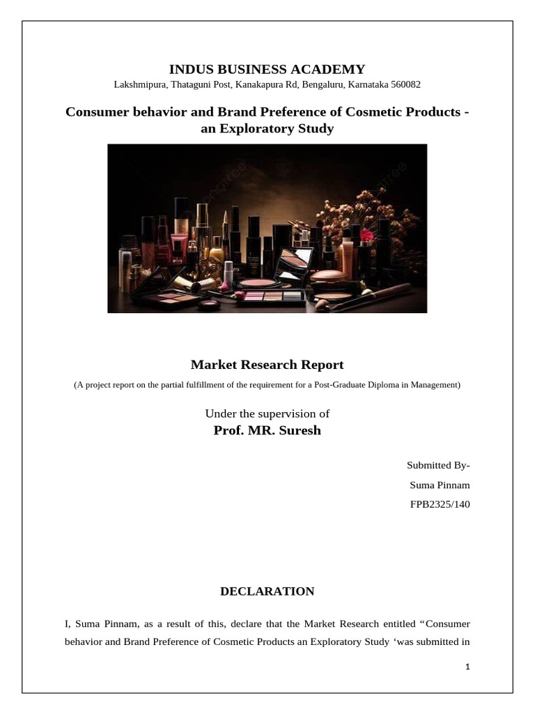 Brand Perference and Consumer Behavior To Cosmetic Product Among Youth ...