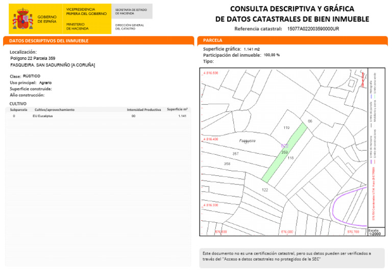 Datos Catastrales de Bien Inmueble Rústico | PDF | Tecnología ...