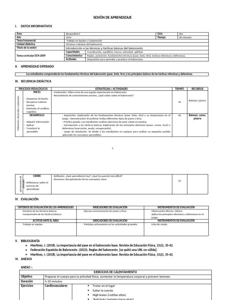 Formato Sesion de Aprendizaje Secundaria | PDF | Aprendizaje | Evaluación