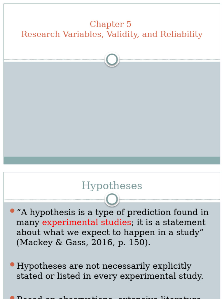 Research Variables and Hypotheses Explained | PDF | Validity ...