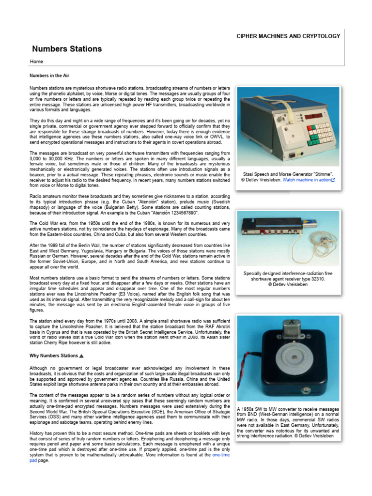 Numbers Stations | PDF | Telecommunications Engineering ...