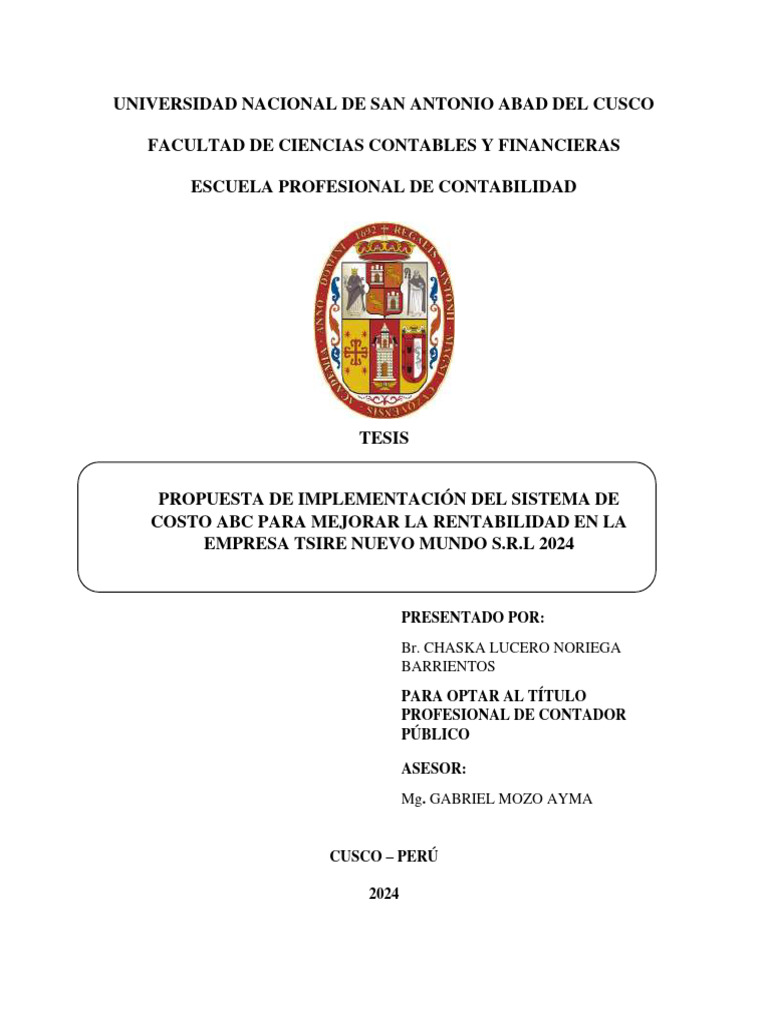 Presentado Por:: Br. Chaska Lucero Noriega Barrientos | PDF | Business ...