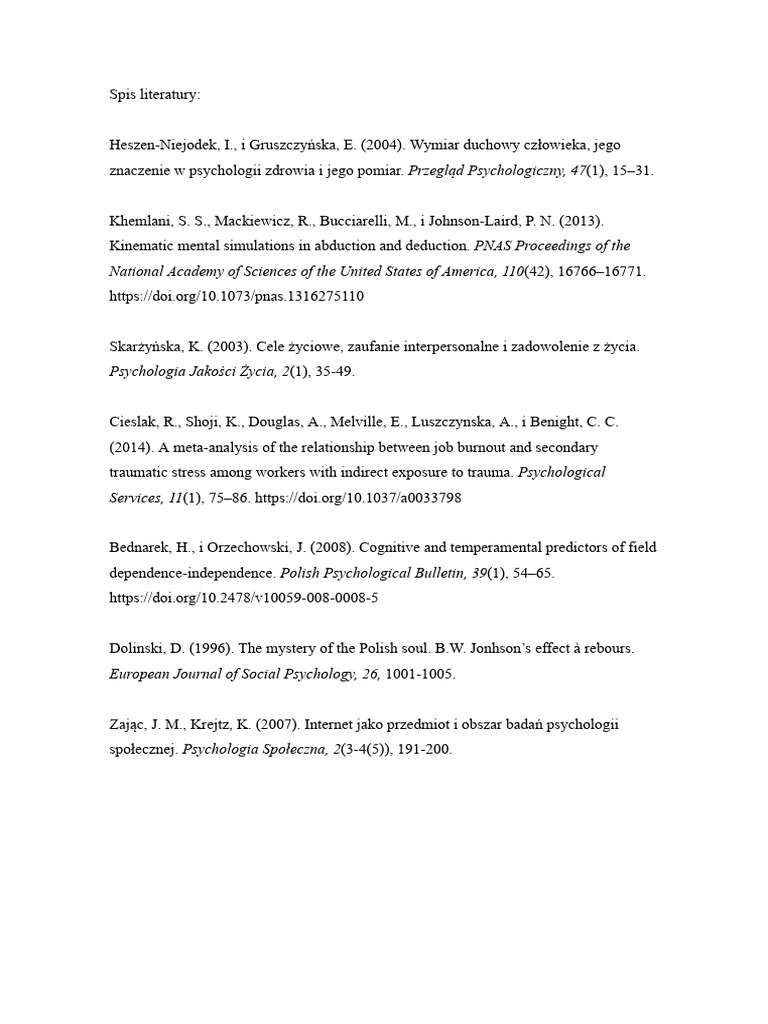 Spis Literatury | PDF