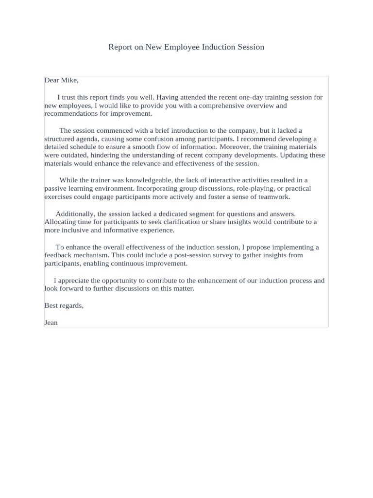 New Employee Induction Review | PDF