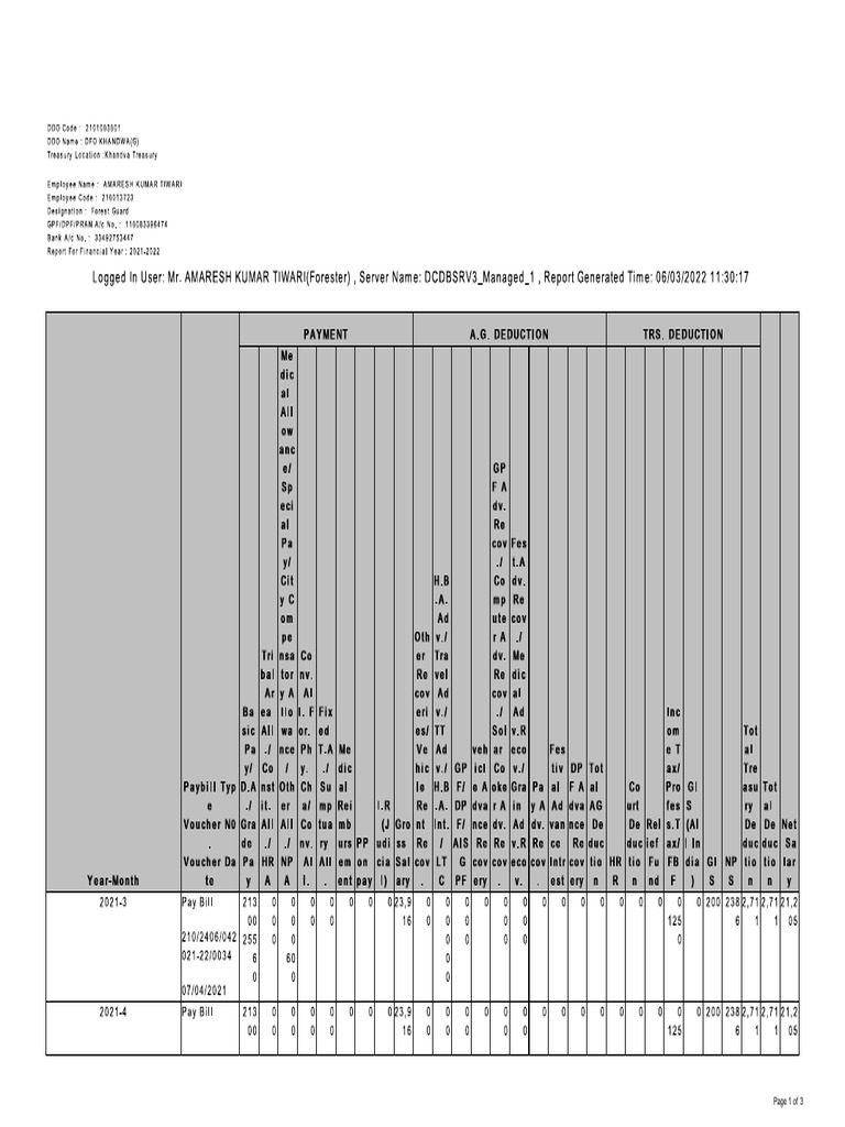 Yearly Statement | PDF
