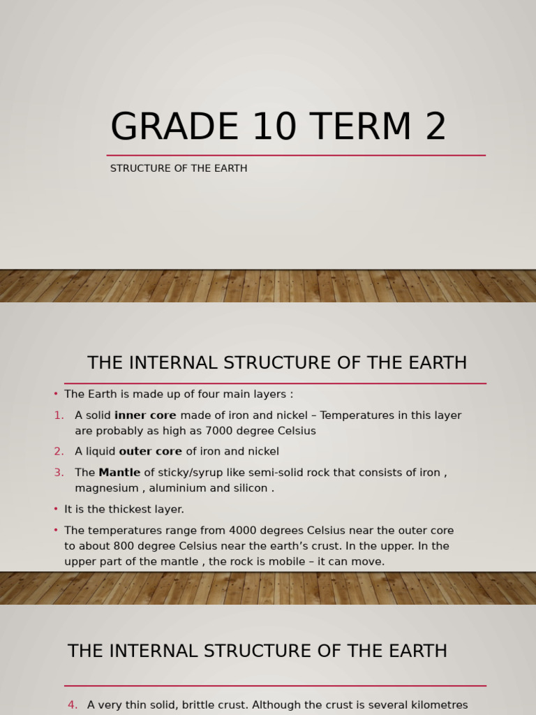 Internal Structure of The Earth | PDF | Rock (Geology) | Sedimentary Rock