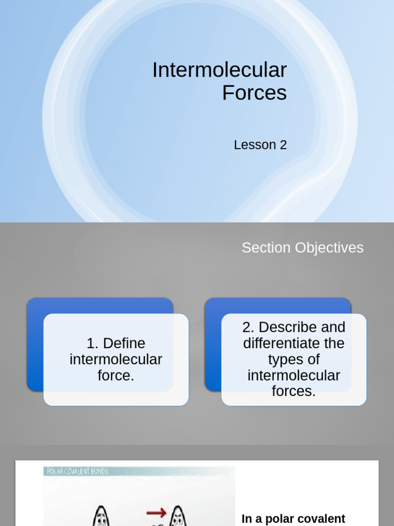 Lesson 2 Intermolecular Forces | PDF | Intermolecular Force | Chemical ...