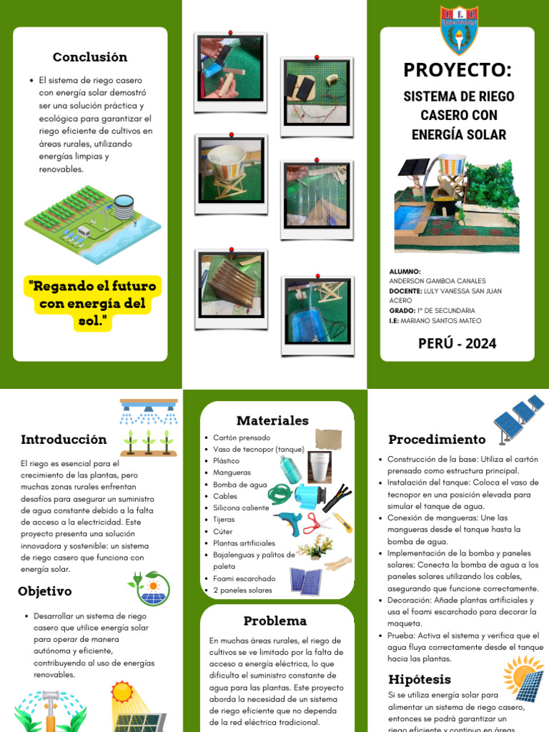 Triptico Sistema de Riego | PDF | Riego | Energía solar