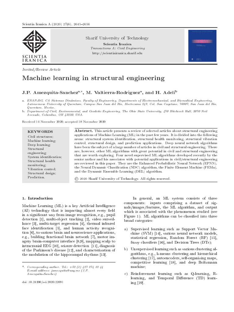 Machine Learning in Structural Engineering | PDF | Machine Learning ...