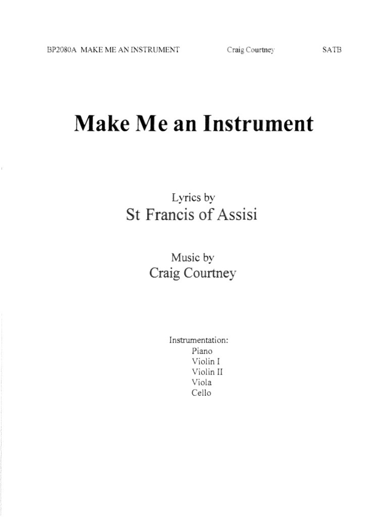 00 Bp2080a Make Me Instrument Satb Quart - Score | PDF
