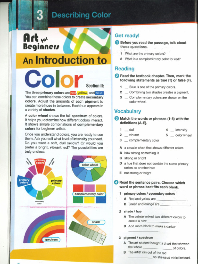 WST AW U3 Describing Colour Book 1 Elementary 2 | PDF