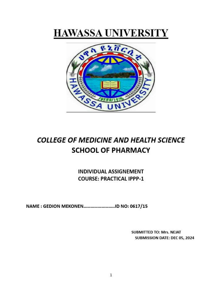 GEDION MEKONEN ipp | PDF | Tablet (Pharmacy)