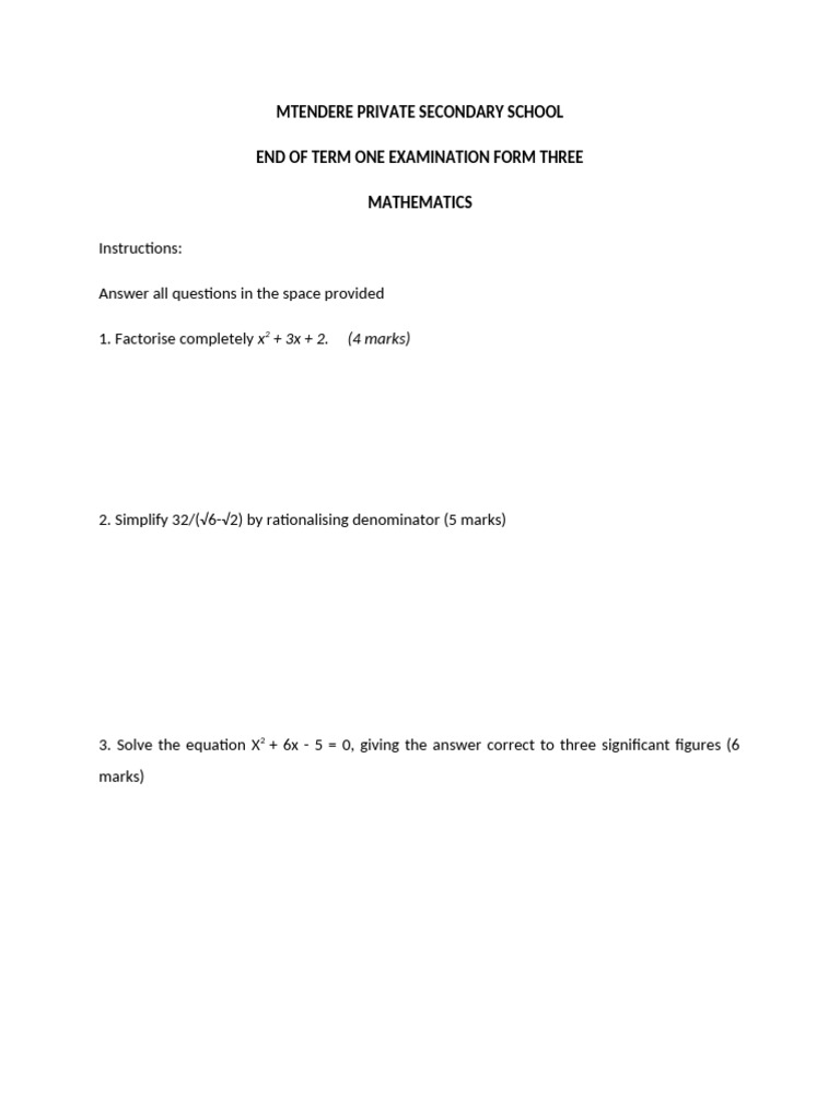 Mat form three (1) | PDF