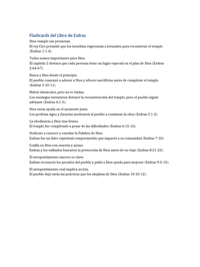 Flashcards Libro de Esdras | PDF