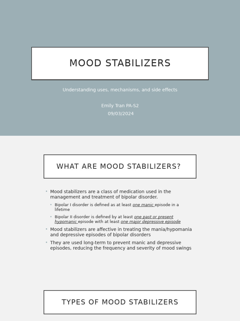 Mood Stabilizers | PDF | Antipsychotic | Mood Disorders