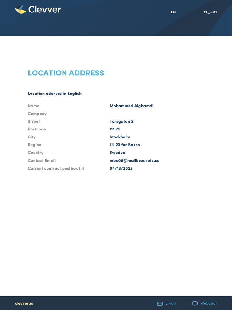 Stockholm Virtual Office Address | PDF